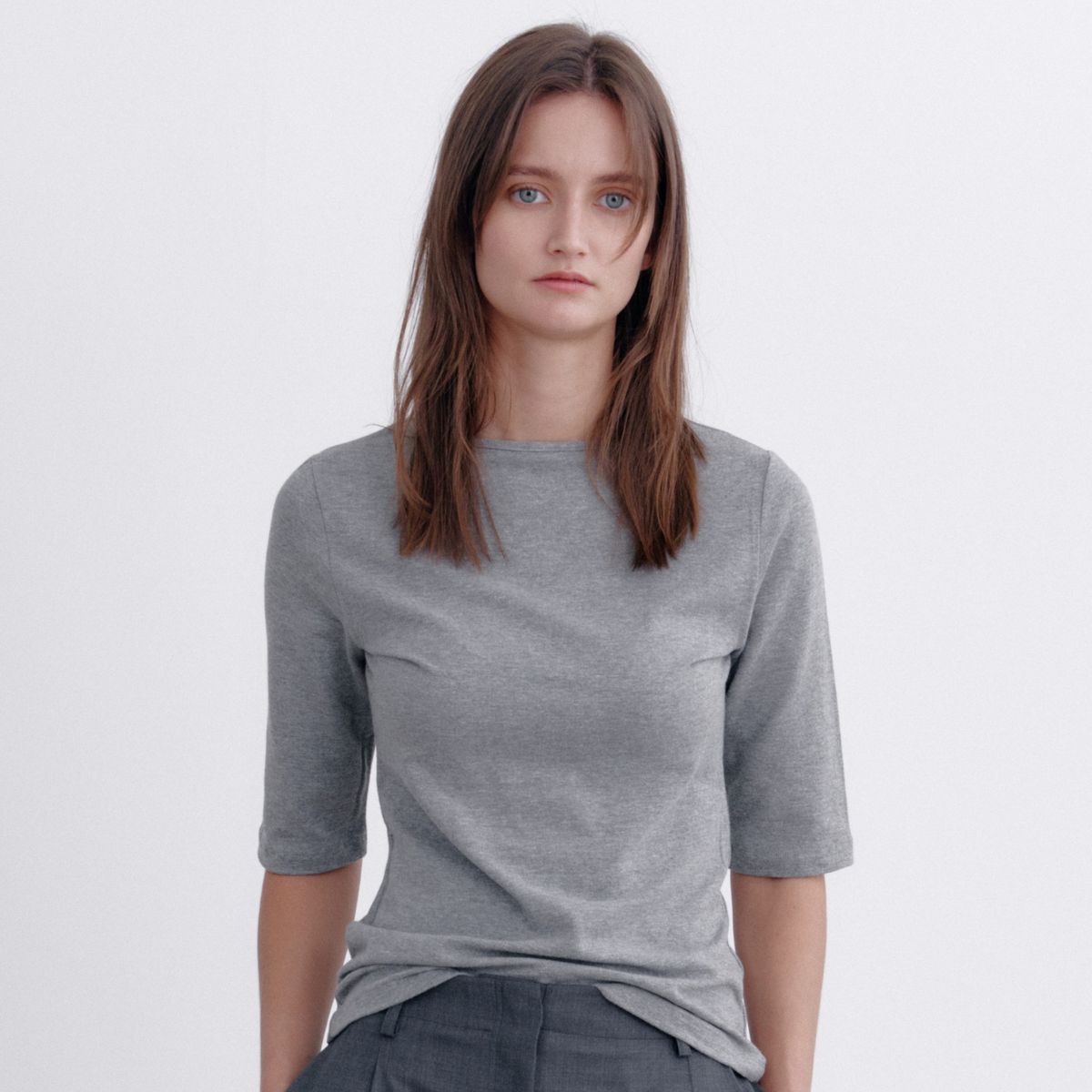 Cotton & Modal Simple Top, Melange gray - 감도 깊은 취향 셀렉트샵 29CM