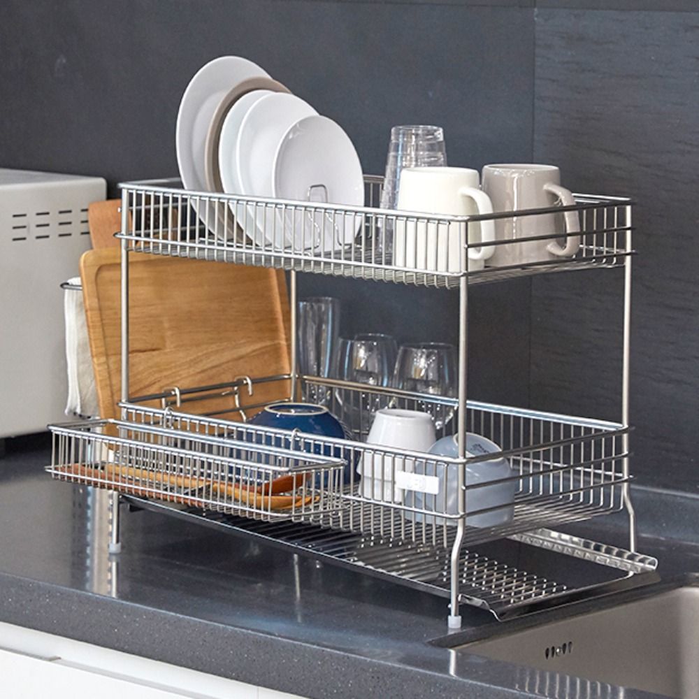 JBJ 프라임 2단 가로형 물빠짐 올스텐 304 식기건조대 풀세트 - 감도 깊은 취향 셀렉트샵 29CM