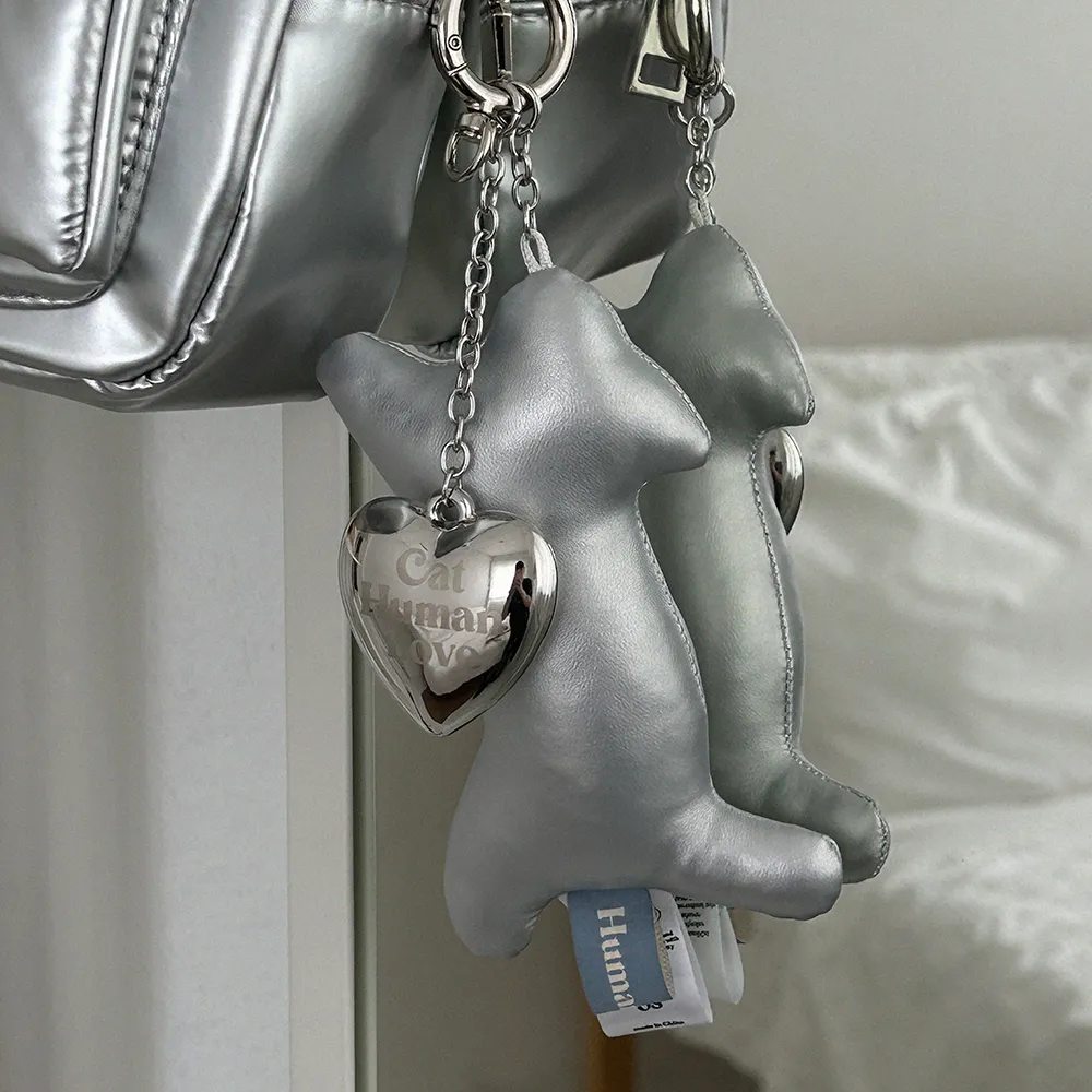 SILVER CAT HEART KEY RING - SILVER - 감도 깊은 취향 셀렉트샵 29CM