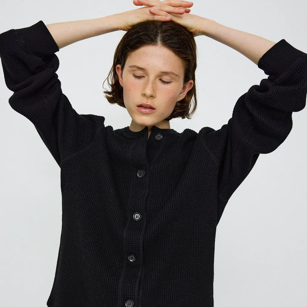 [3rd] Leau waffle cardigan_black - 감도 깊은 취향 셀렉트샵 29CM