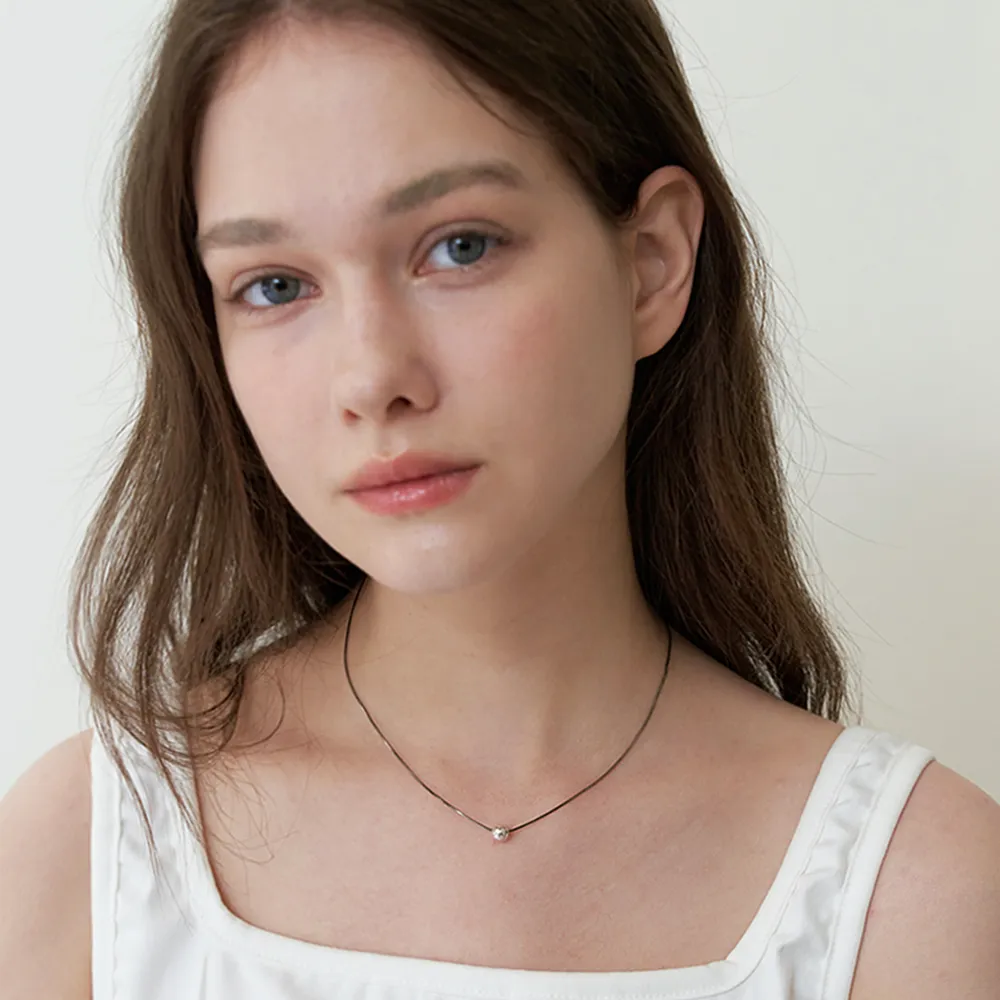 [925silver] black line silver ball necklace - 감도 깊은 취향 셀렉트샵 29CM