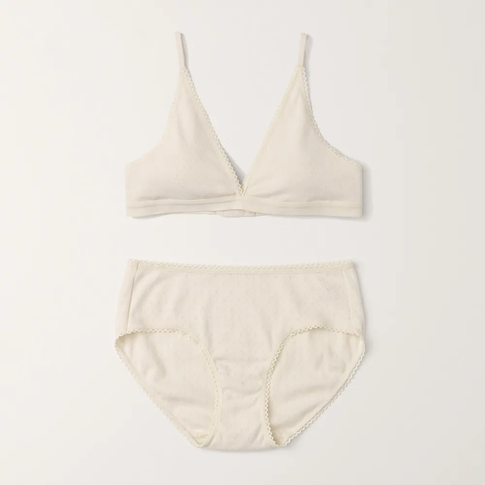 (set) Triangle punching organic bra & panties in natural_삼각 펀칭 브라&팬티 내추럴 - 감도 깊은 취향 셀렉트샵 29CM