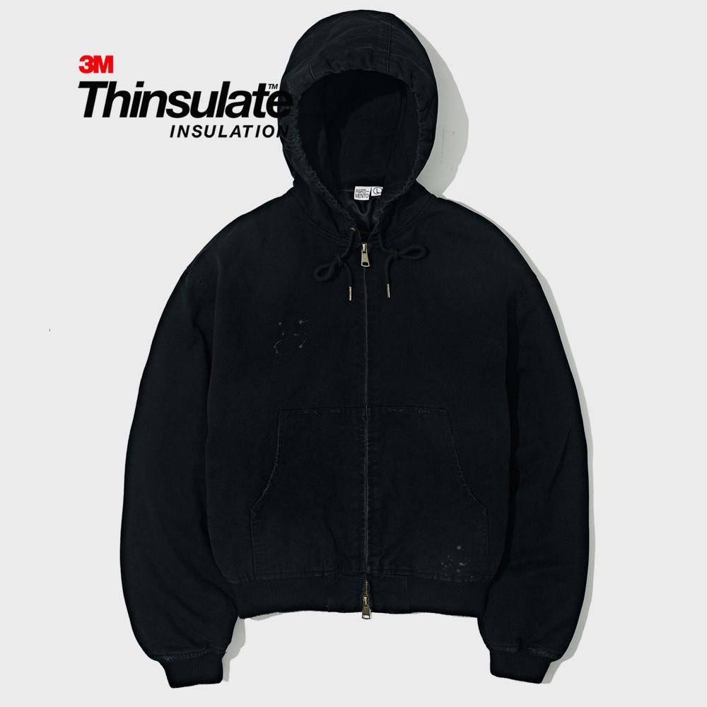 3M Thinsulate VTG Washed Work Hood Zip-Up Black - 감도 깊은 취향 셀렉트샵 29CM