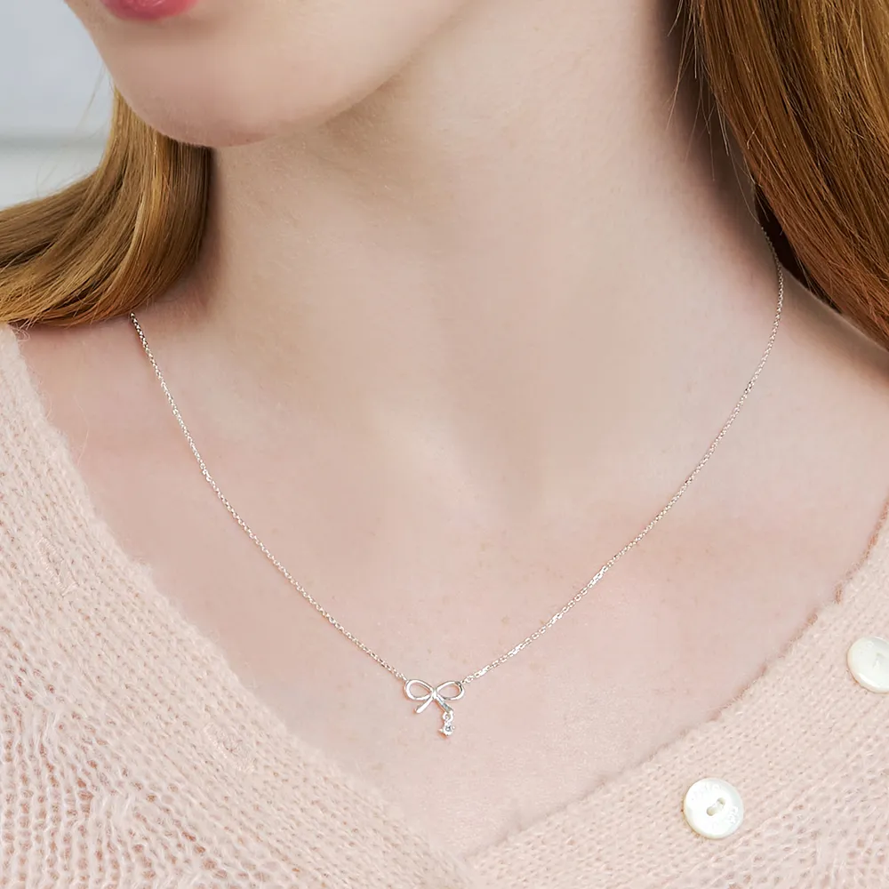 [silver 925] dangle ribbon necklace - 감도 깊은 취향 셀렉트샵 29CM