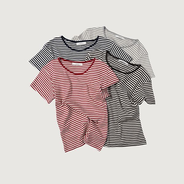 Stripe U-neck Button T-shirt -4color - 감도 깊은 취향 셀렉트샵 29CM