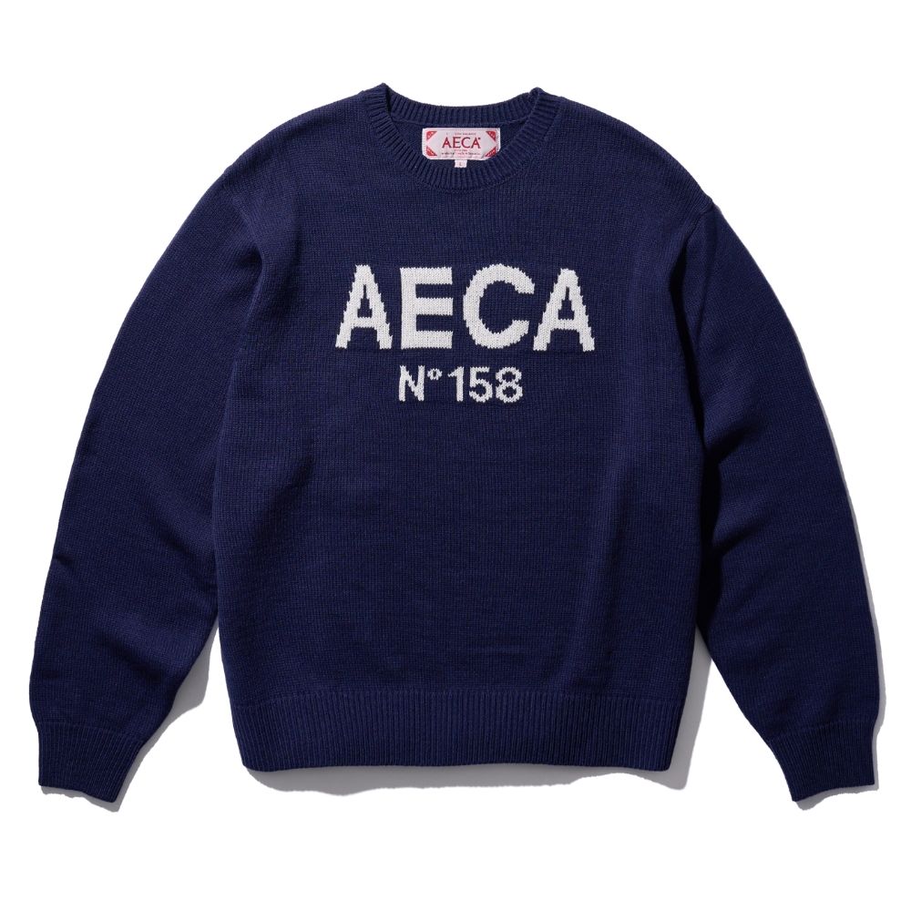 AECA BIG LOGO WOOL KNIT-NAVY - 감도 깊은 취향 셀렉트샵 29CM