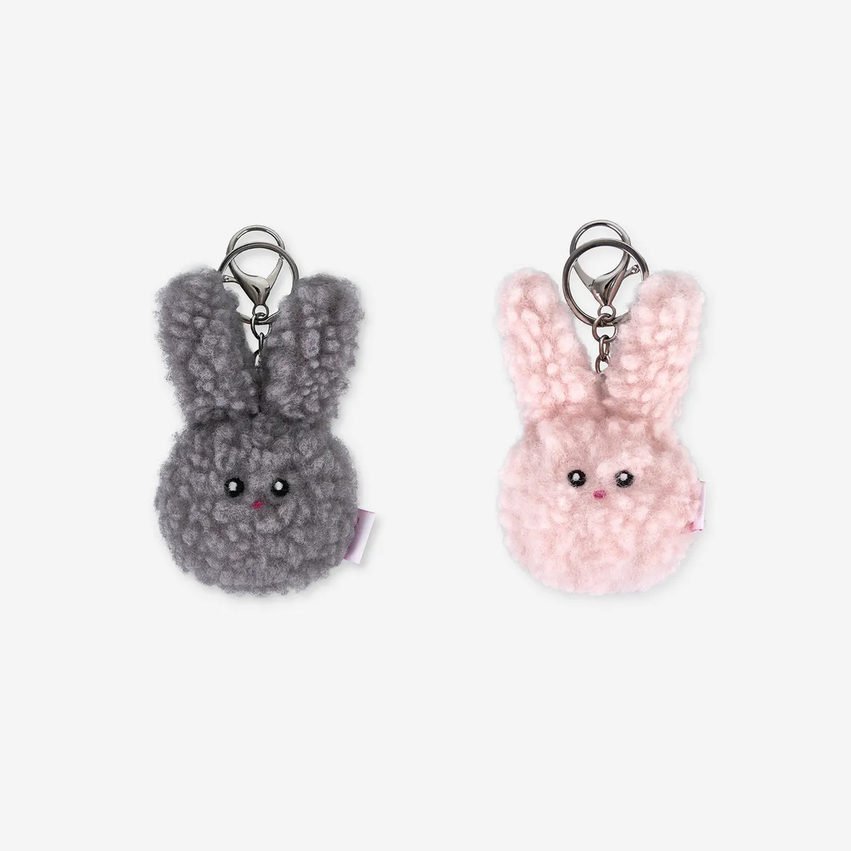 Olivet rabbit face keychain (올톡이) - pink, dark grey - 감도 깊은 취향 셀렉트샵 29CM