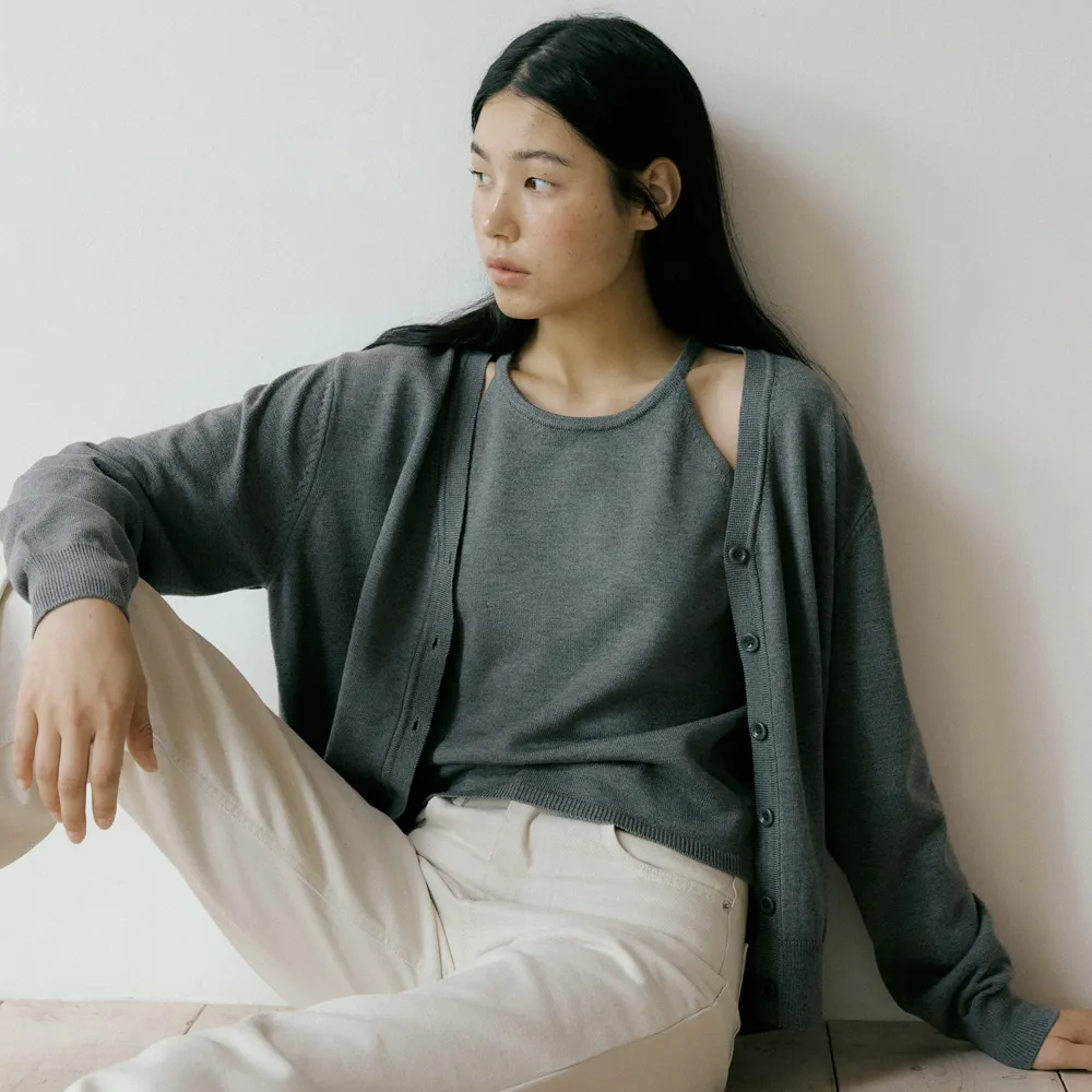 [wool] button knit cardigan 203 (charcoal) - 감도 깊은 취향 셀렉트샵 29CM