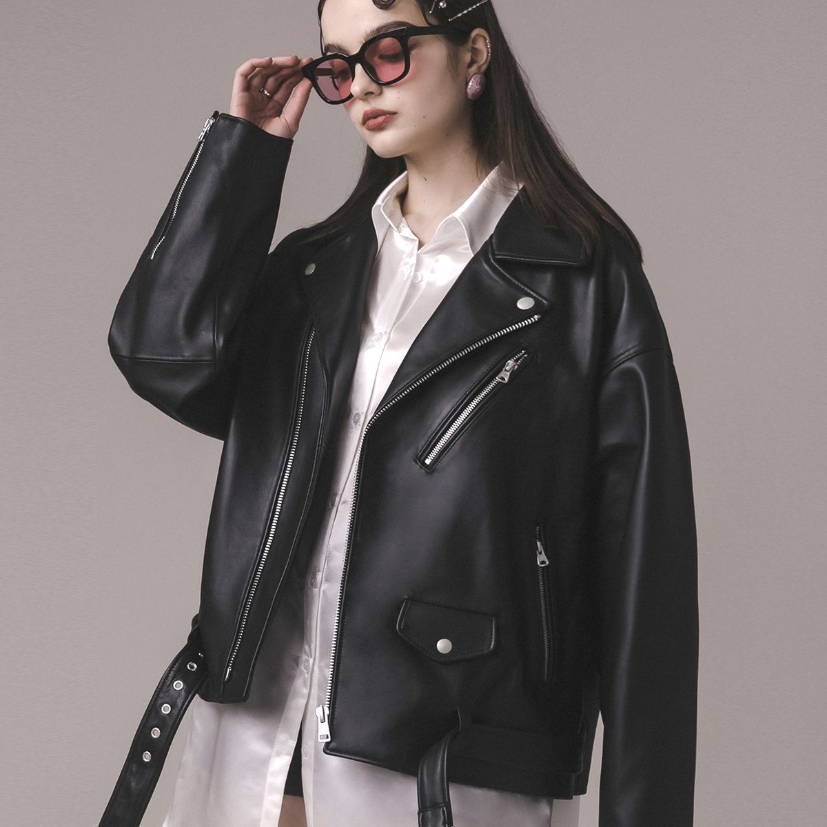 LAMBSKIN SUPER OVERFIT RIDER JACKET-woman-BK - 감도 깊은 취향 셀렉트샵 29CM