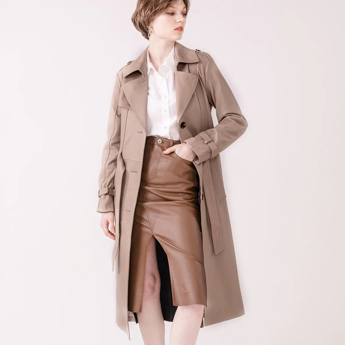 LAMBSKIN LONG TRENCH COAT-BG - 감도 깊은 취향 셀렉트샵 29CM