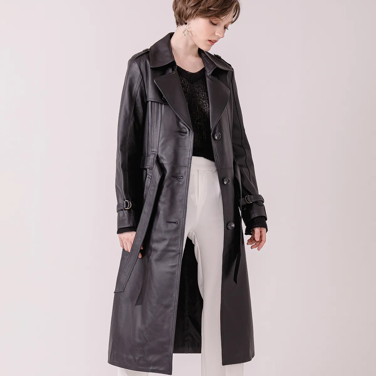 LAMBSKIN LONG TRENCH COAT-BK - 감도 깊은 취향 셀렉트샵 29CM