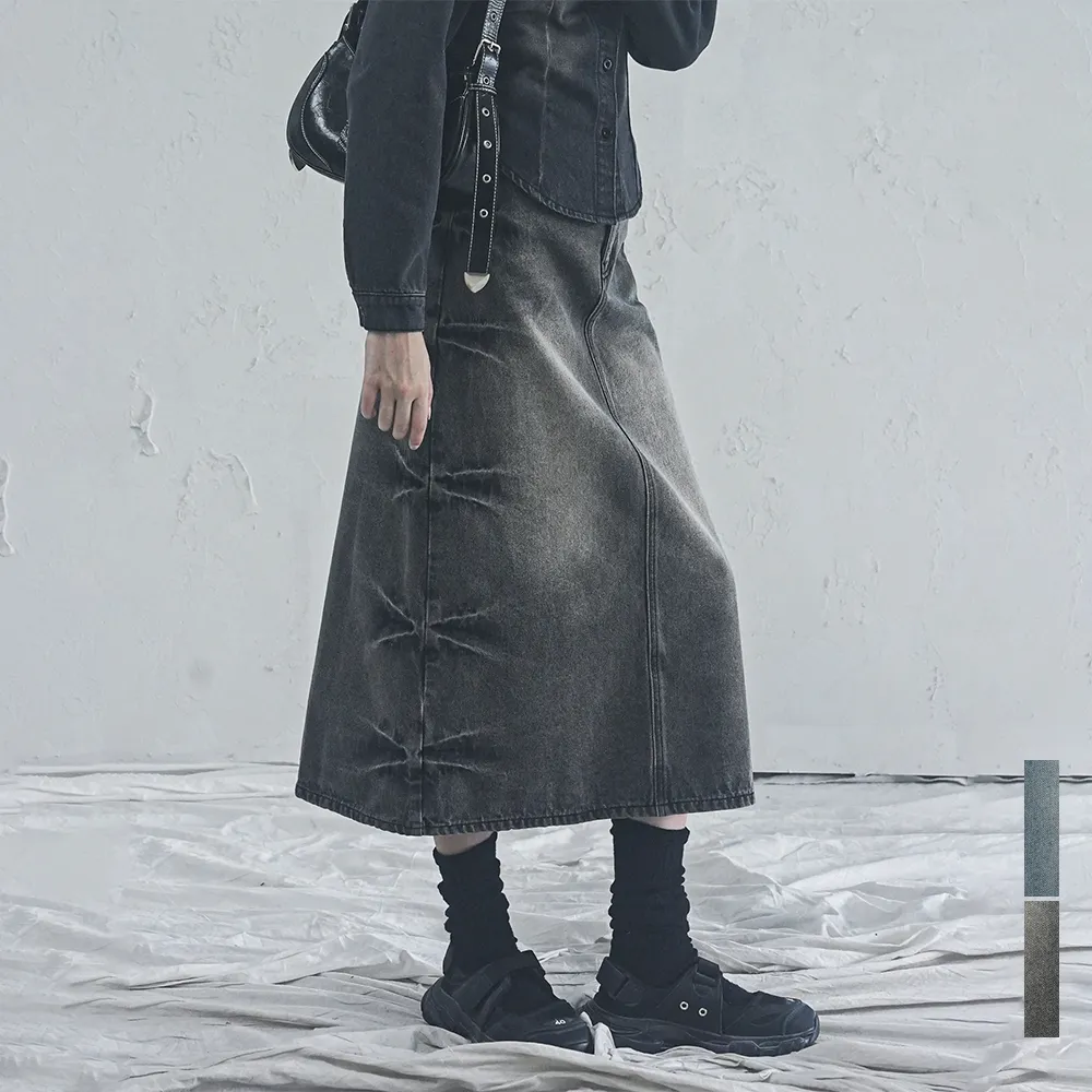 Pinch Long Denim Skirt - 2COL - 감도 깊은 취향 셀렉트샵 29CM