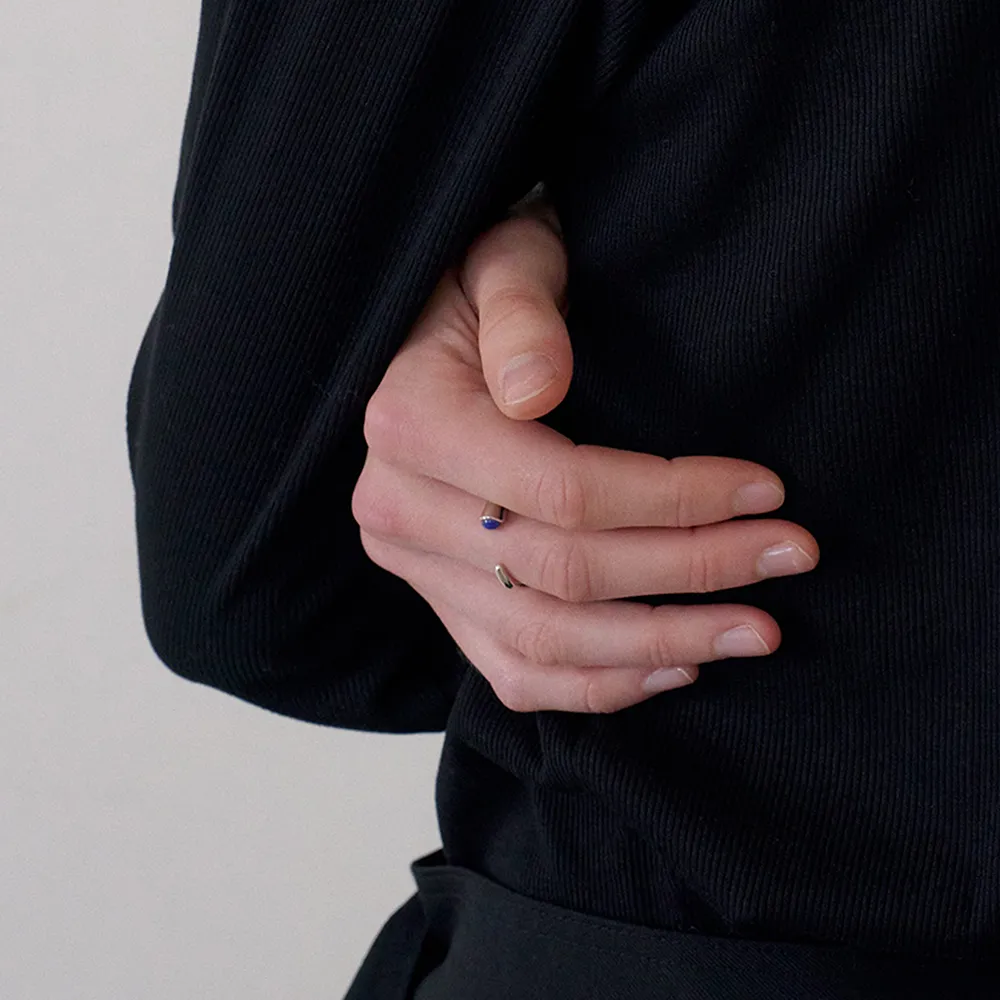 [VEI] 925silver PETAL GEM OPEN RING_LAPIS LAZULI - 감도 깊은 취향 셀렉트샵 29CM