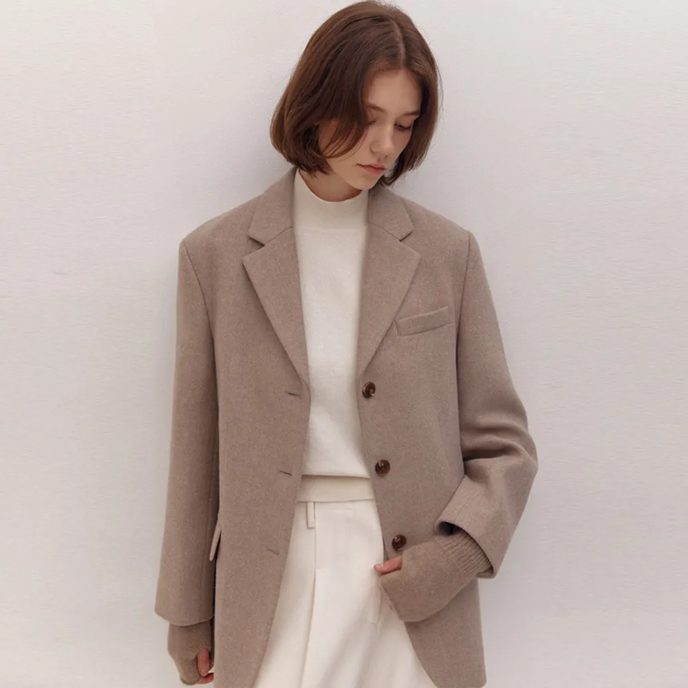 [29CM 단독_차정원,이시영착용] HERRINGBONE THREE BUTTON COKET (BEIGE) - 감도 깊은 취향 ...