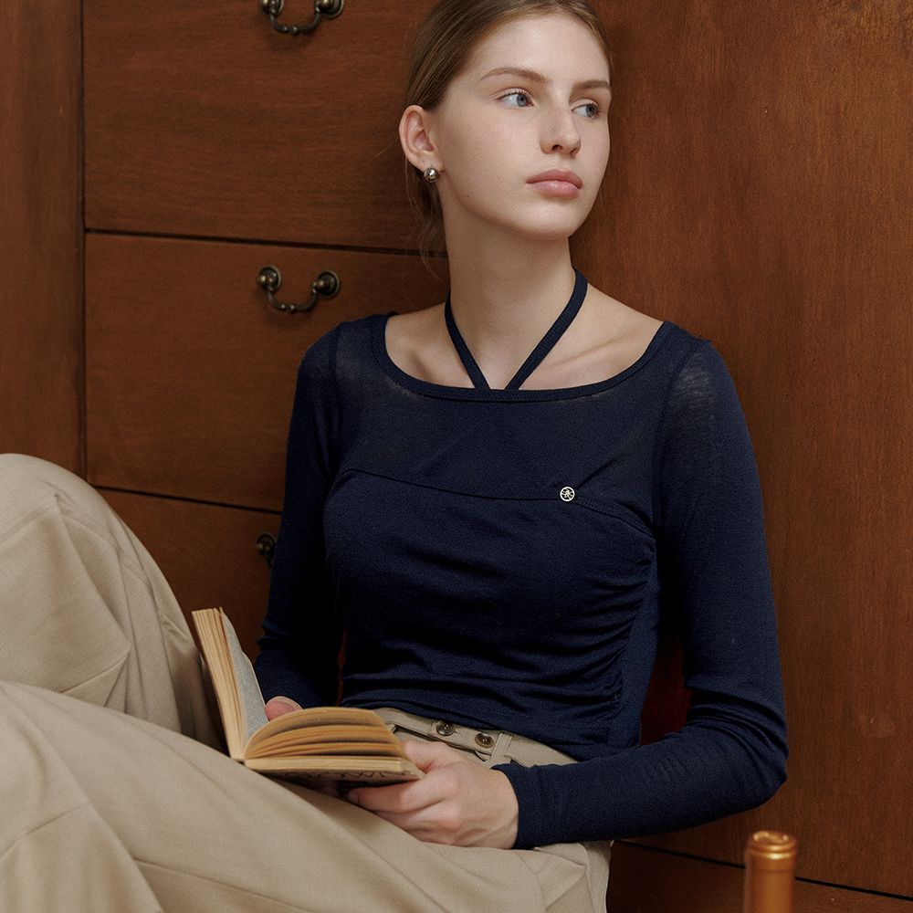 comos 1196 wool layered square neck T-shirt (navy) - 감도 깊은 취향 셀렉트샵 29CM