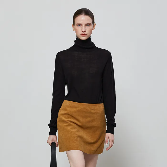 PLAIN SEE-THROUGH TURTLENECK KNIT - BLACK - 감도 깊은 취향 셀렉트샵 29CM