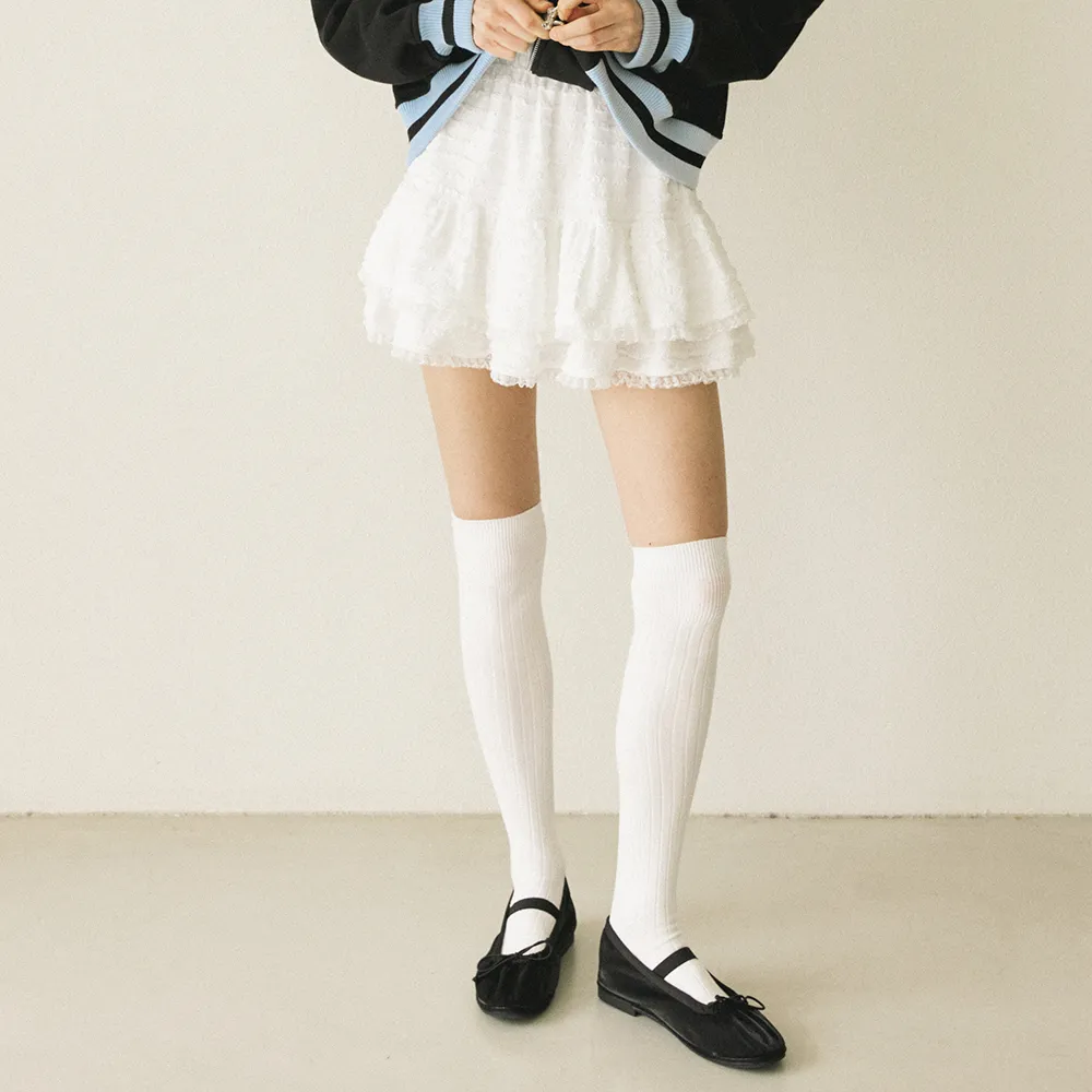 FRILL LACE BAND SKIRT - WHITE - 감도 깊은 취향 셀렉트샵 29CM