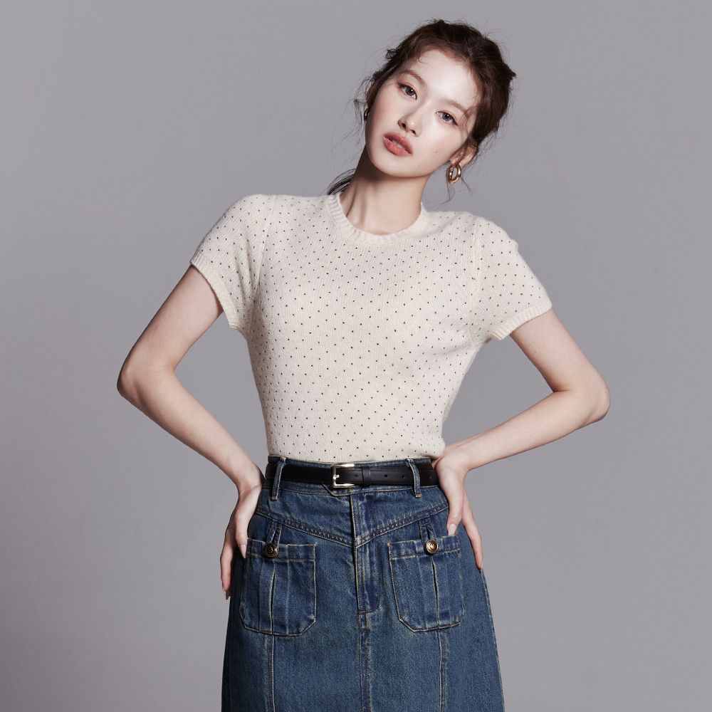 [사나 착용] RORI dot half knit_IVORY - 감도 깊은 취향 셀렉트샵 29CM