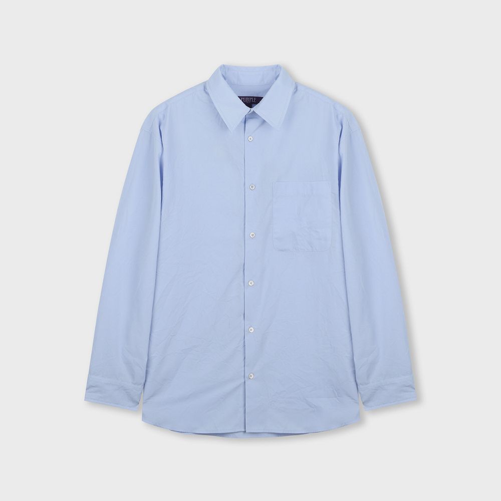 LOOSE FIT CREASE COTTON SHIRTS SKY BLUE - 감도 깊은 취향 셀렉트샵 29CM