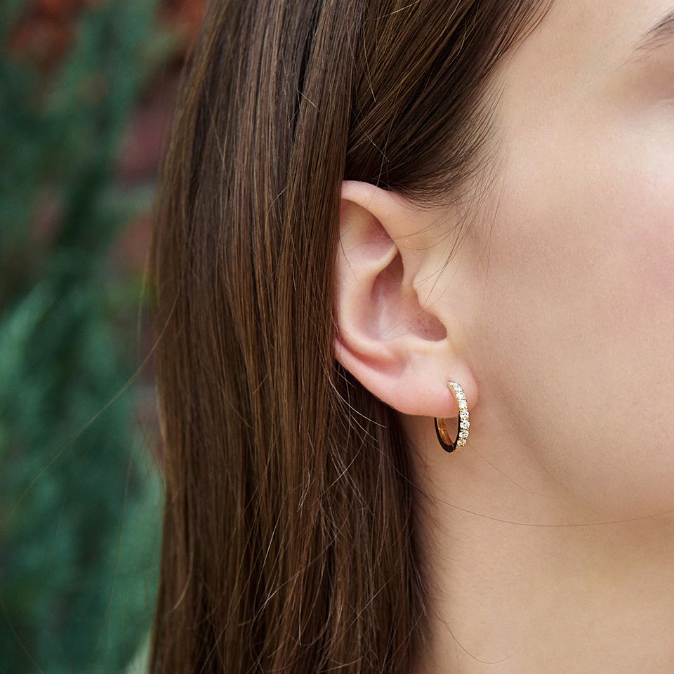 14k 18k 브릴리언트 커브 양면 링 귀걸이 - 감도 깊은 취향 셀렉트샵 29CM