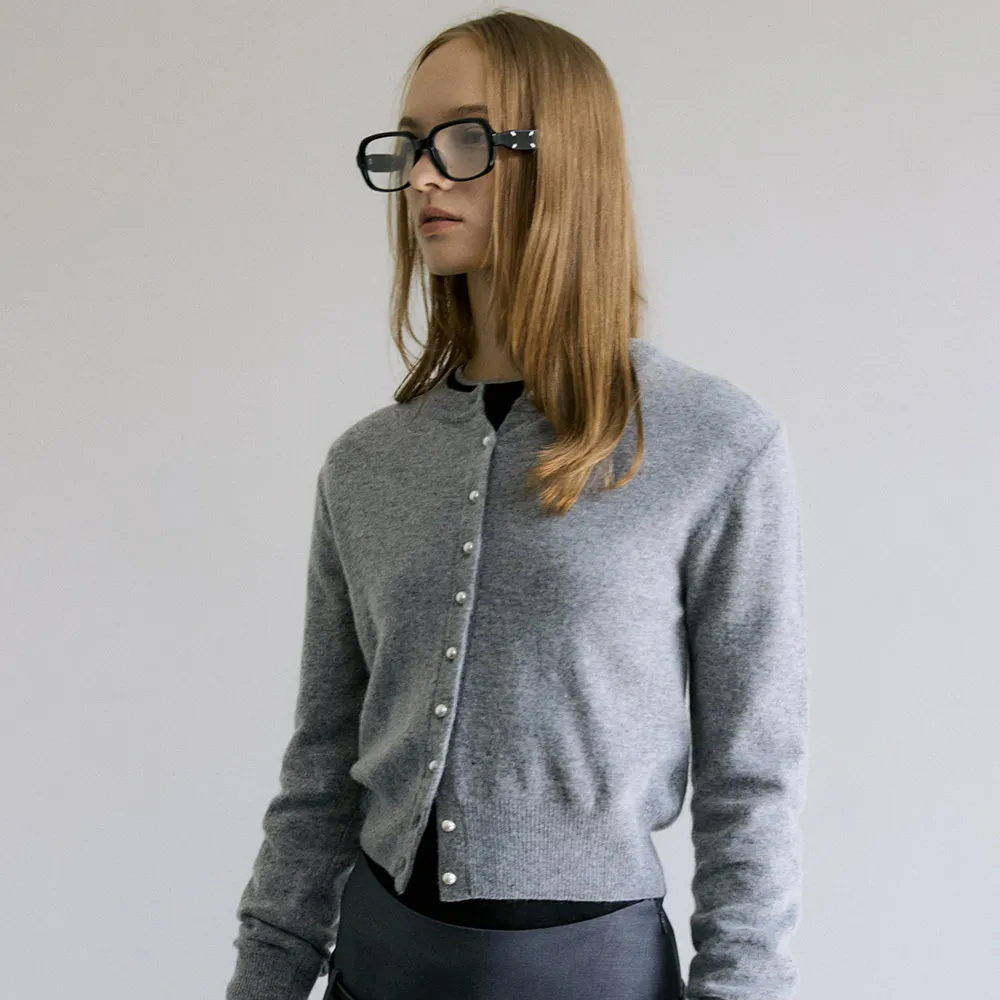 PEARLY BUTTON WOOL CARDIGAN / GRAY - 감도 깊은 취향 셀렉트샵 29CM