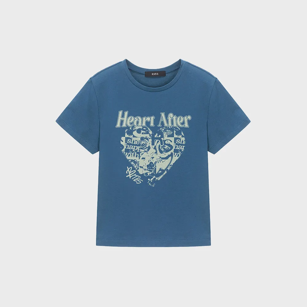 Heart After Graphic T-shirts in Teal Blue VW4AE100-A1 - 감도 깊은 취향 셀렉트샵 29CM