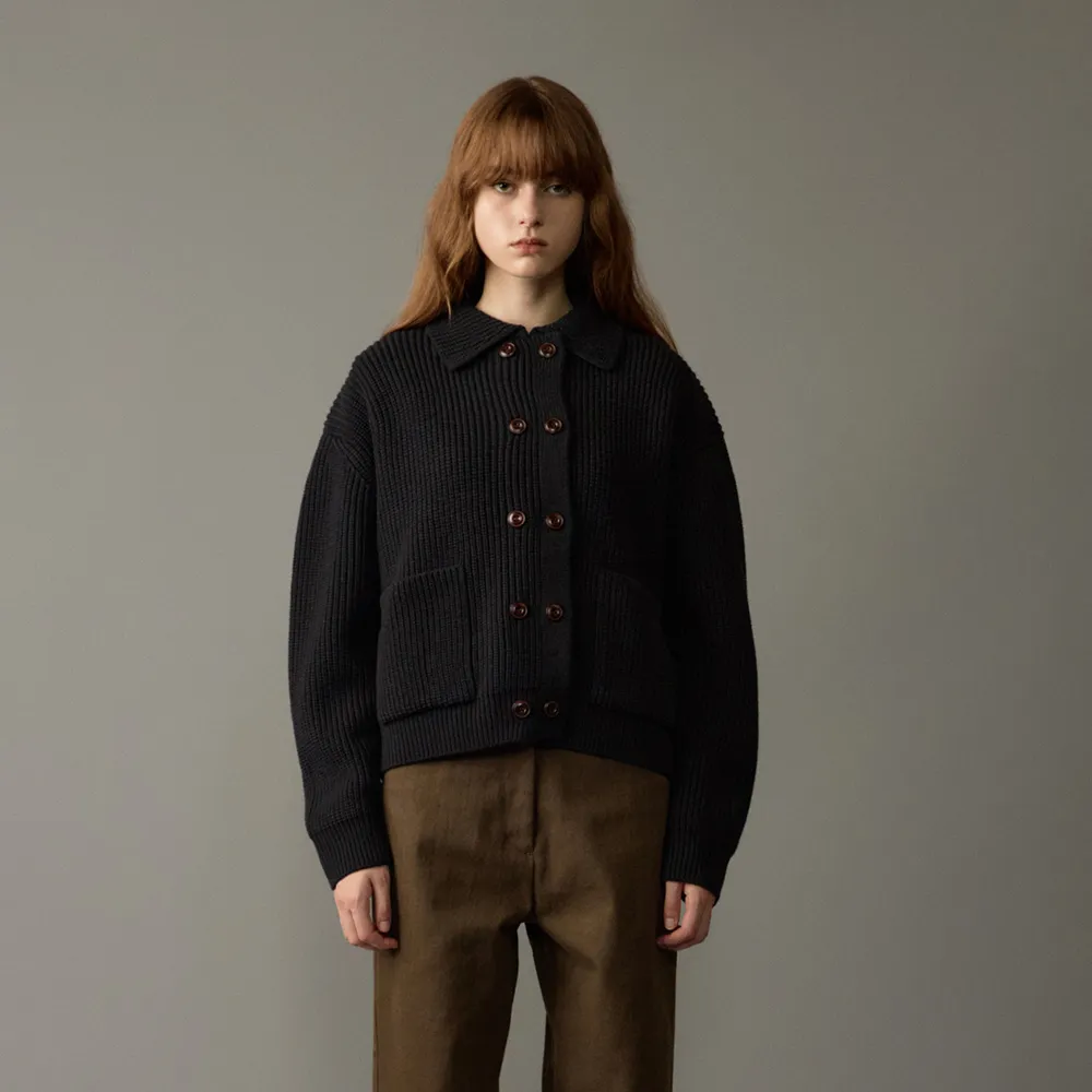 Double button sweat cardigan (Navy) - 감도 깊은 취향 셀렉트샵 29CM