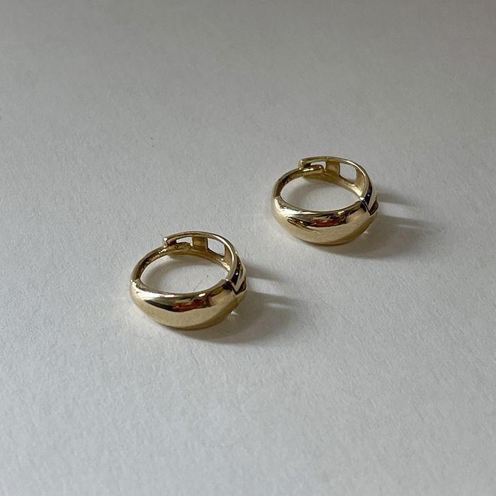 10K 14K medium bold hoop earrings - 감도 깊은 취향 셀렉트샵 29CM
