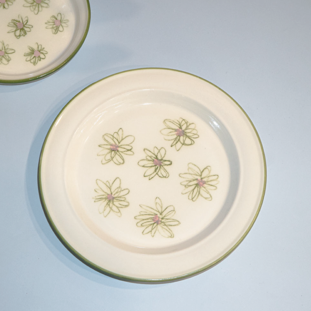 green line&flower coup plate(2sizes) - 감도 깊은 취향 셀렉트샵 29CM