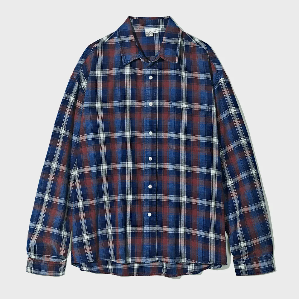 VTG Washed Plaid Check Shirts Blue - 감도 깊은 취향 셀렉트샵 29CM