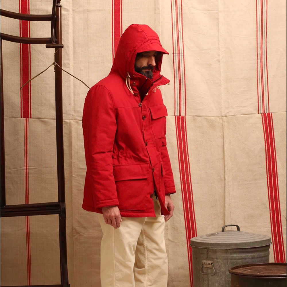 (M) COTTON CANVAS JACKET PADDED INSIDE AND KITH FUR INSIDE (RED) - 감도 ...