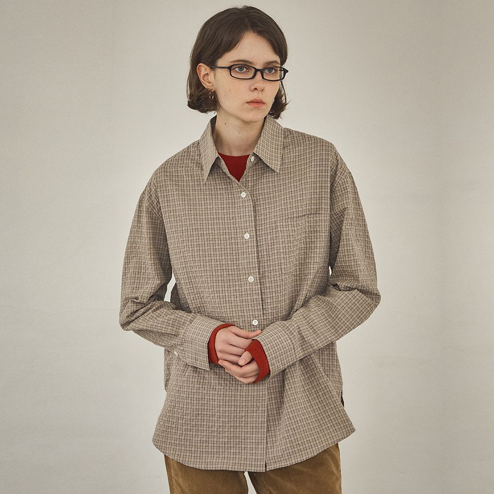 A3495 루즈핏 체크 셔츠_Beige - 감도 깊은 취향 셀렉트샵 29CM