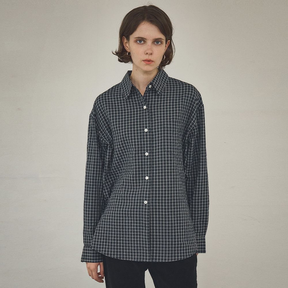 A3495 루즈핏 체크 셔츠_Charcoal - 감도 깊은 취향 셀렉트샵 29CM