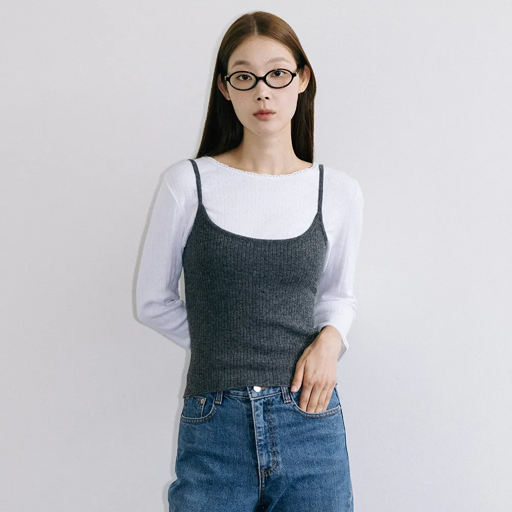 Basic Sleeveless Knit Top Charcoal - 감도 깊은 취향 셀렉트샵 29CM