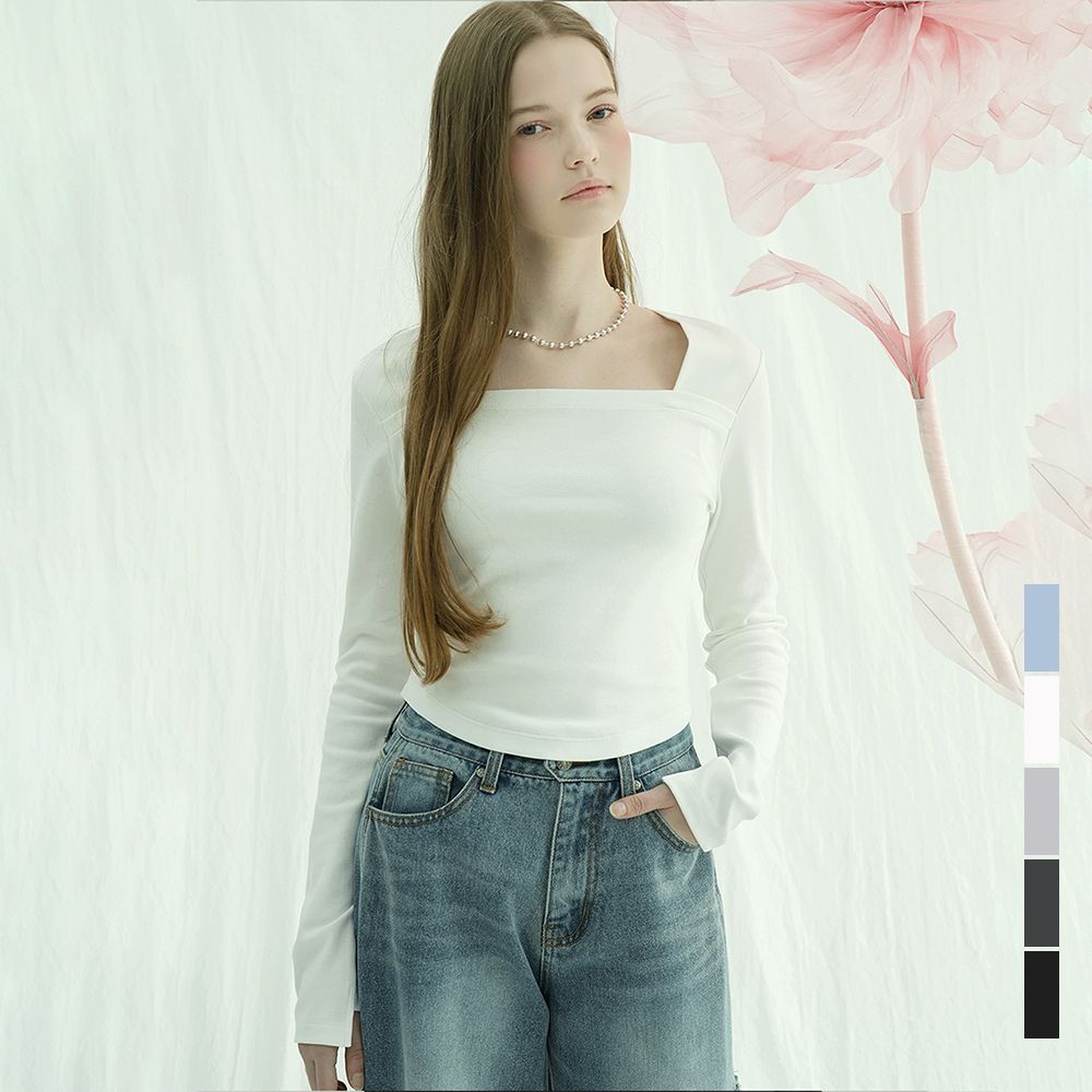Renee Square Neck Slim Long Sleeve - 5COL - 감도 깊은 취향 셀렉트샵 29CM