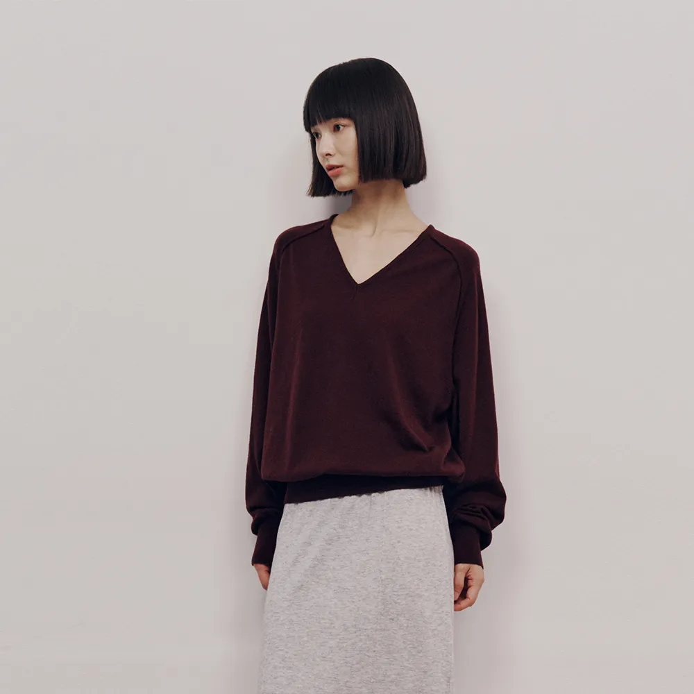 Silky Slim V-neck Pullover (Wine) - 감도 깊은 취향 셀렉트샵 29CM