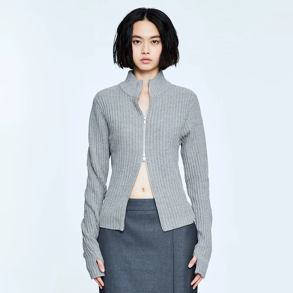 모크넥 니트 집업 (W)_GRAY - 감도 깊은 취향 셀렉트샵 29CM