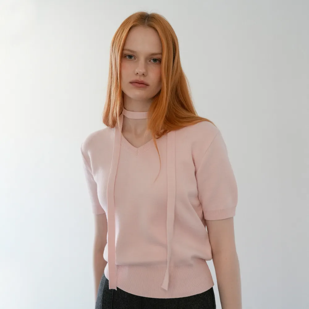 Tie Set V-neck Half Knit (Pink) - 감도 깊은 취향 셀렉트샵 29CM