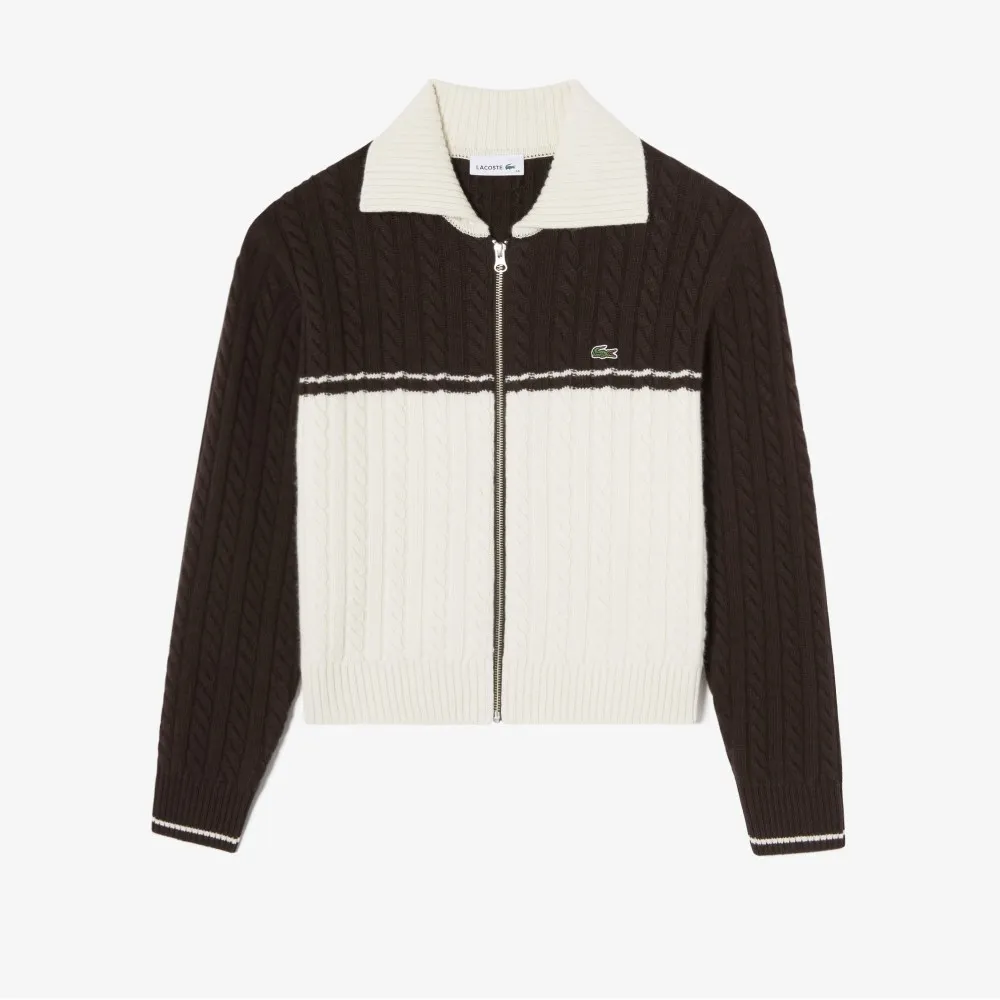 여성 케이블 컬러블럭 카라형 집업 AF810E-54N 04B - 감도 깊은 취향 셀렉트샵 29CM