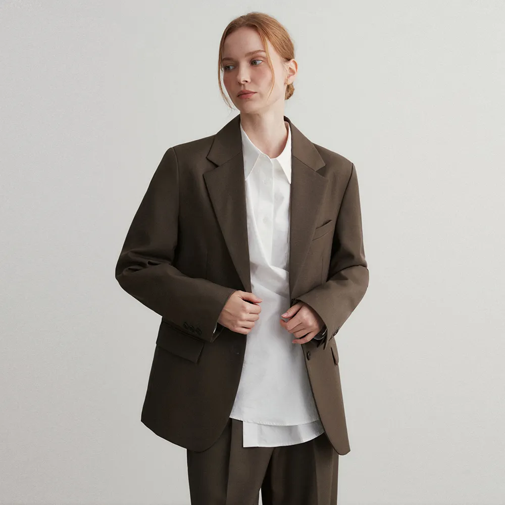 (우먼) 울 블렌드 시그니처 블레이저 브라운 - 감도 깊은 취향 셀렉트샵 29CM