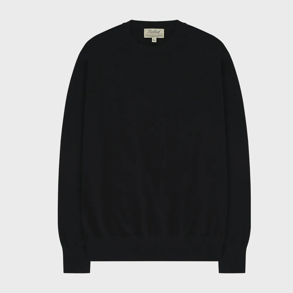 Essential Crew Neck Knit (Black) - 감도 깊은 취향 셀렉트샵 29CM