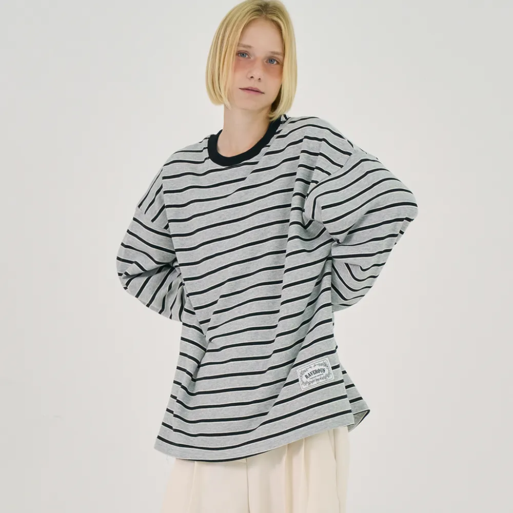 Stripe Zurry Boxy T-Shirts Melange Gray - 감도 깊은 취향 셀렉트샵 29CM