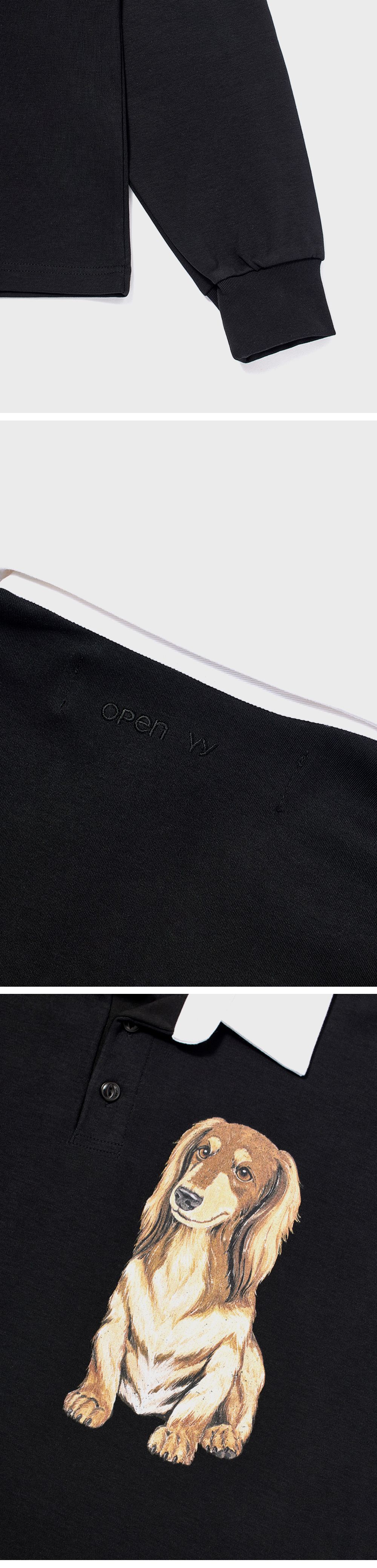 DOG RUGBY SHIRT (BLACK) - 감도 깊은 취향 셀렉트샵 29CM