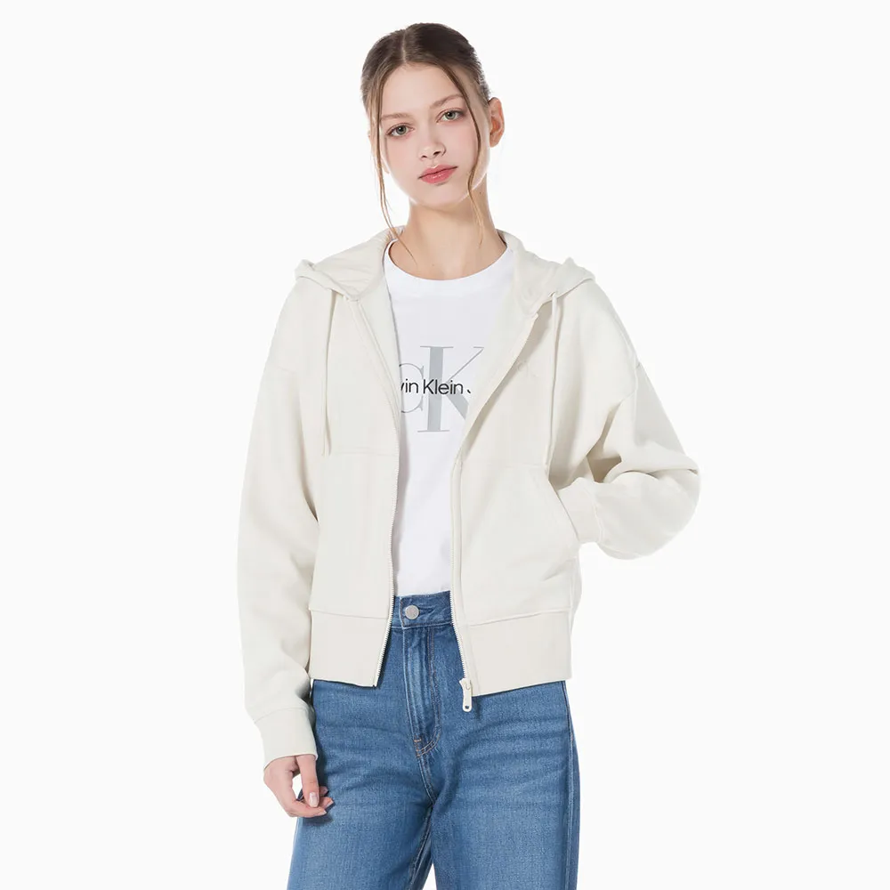 [CK] 여성 아카이브 릴렉스핏 CK 스몰 로고 크롭 기모 후드 집업 아이보리 40WH104 67U - 감도 깊은 취향 셀렉트샵 ...