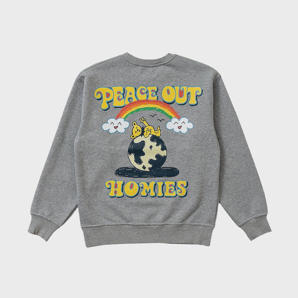 PEACE OUT HOMIES SWEATSHIRT (SOFT MELANGE) - 감도 깊은 취향 셀렉트샵 29CM