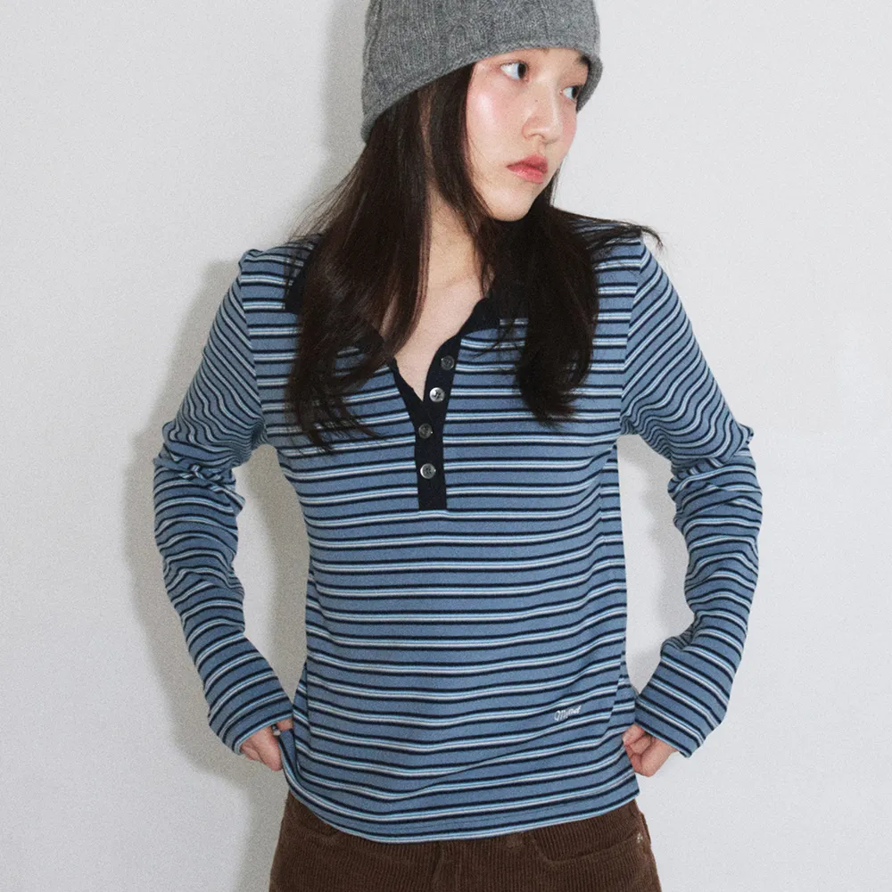 [4th] Stripe PK T-Shirt (Blue) - 감도 깊은 취향 셀렉트샵 29CM