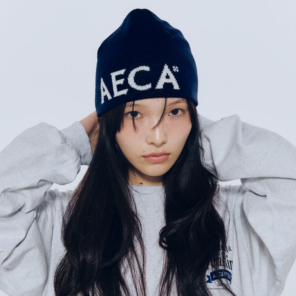 AECA LOGO BEANIE-NAVY - 감도 깊은 취향 셀렉트샵 29CM