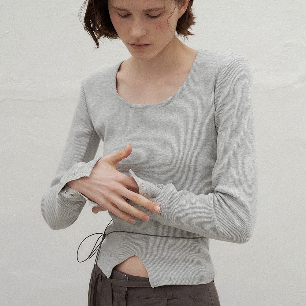 Lip string t-shirt (grey) - 감도 깊은 취향 셀렉트샵 29CM