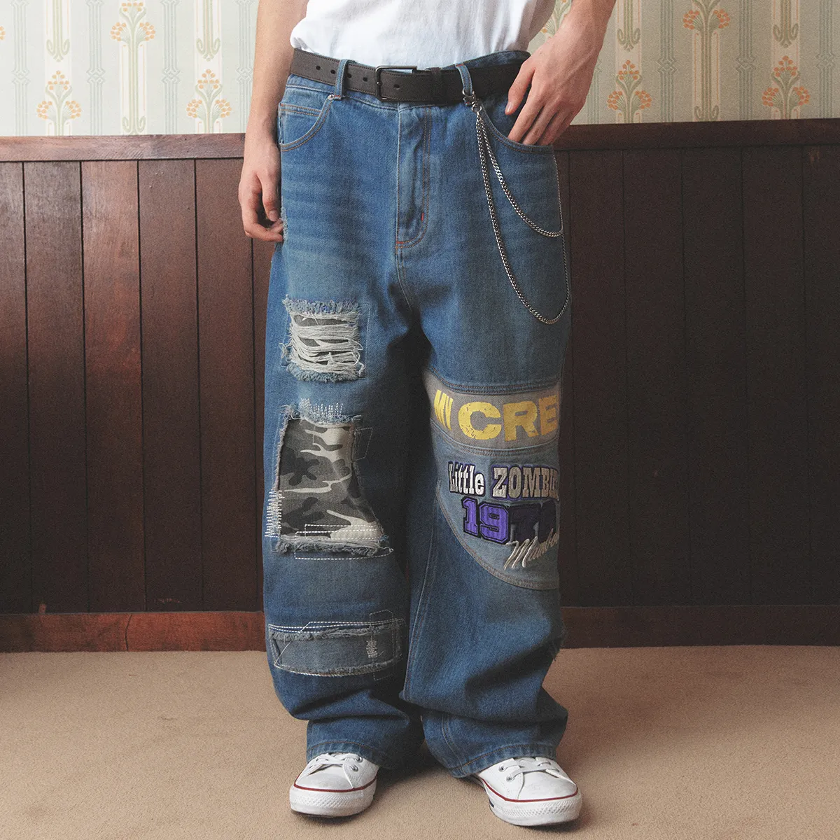 Creepy Patch Denim Pants(BLUE) - 감도 깊은 취향 셀렉트샵 29CM