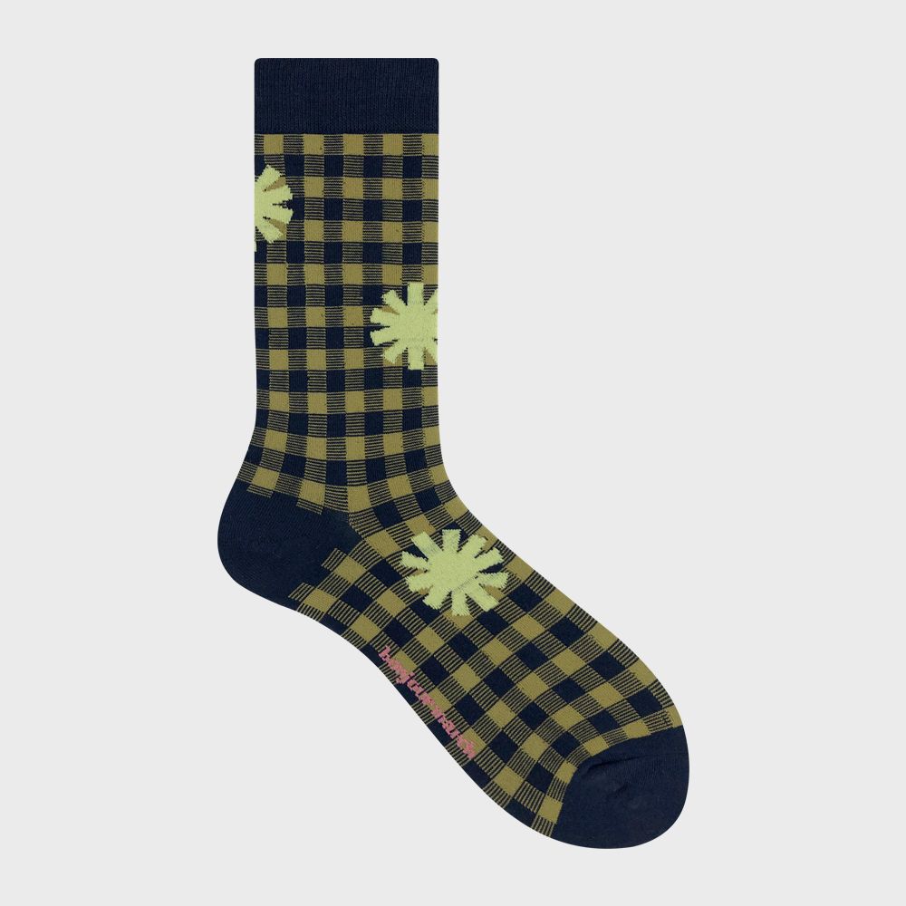 Flower stamp socks_navy - 감도 깊은 취향 셀렉트샵 29CM